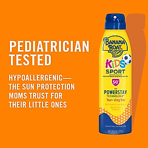 Banana Boat Kids Sport Sunscreen Spray SPF 50, 9.5oz | Kids Sunscreen, Kids Sunblock Spray, Oxybenzone Free Sunscreen for Kids, Spray Sunscreen SPF 50, Family Size Sunscreen, 9.5oz