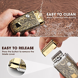 Suttik Electric Razor Foil Shavers Hair Clippers for Men, Beard Trimmer and Electric Shaver for Men Face, Bald Head Shavers with Replacement Blade, Waterproof, Gift for Men