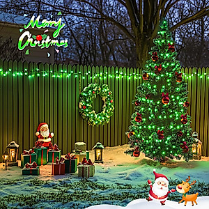 JMEXSUSS 500 LED Green St Patricks Day Lights, 8 Modes Christmas Lights Outdoor Plug in, 173ft Green String Lights for Christmas Party Xmas St Patricks Day Decorations