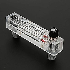 Liquid Flowmeter, 0.1-0.5GPM LZM-15T Liquid Flow Meter ZG1/4" Knob Panel Type Flowmeter Measurement Tools