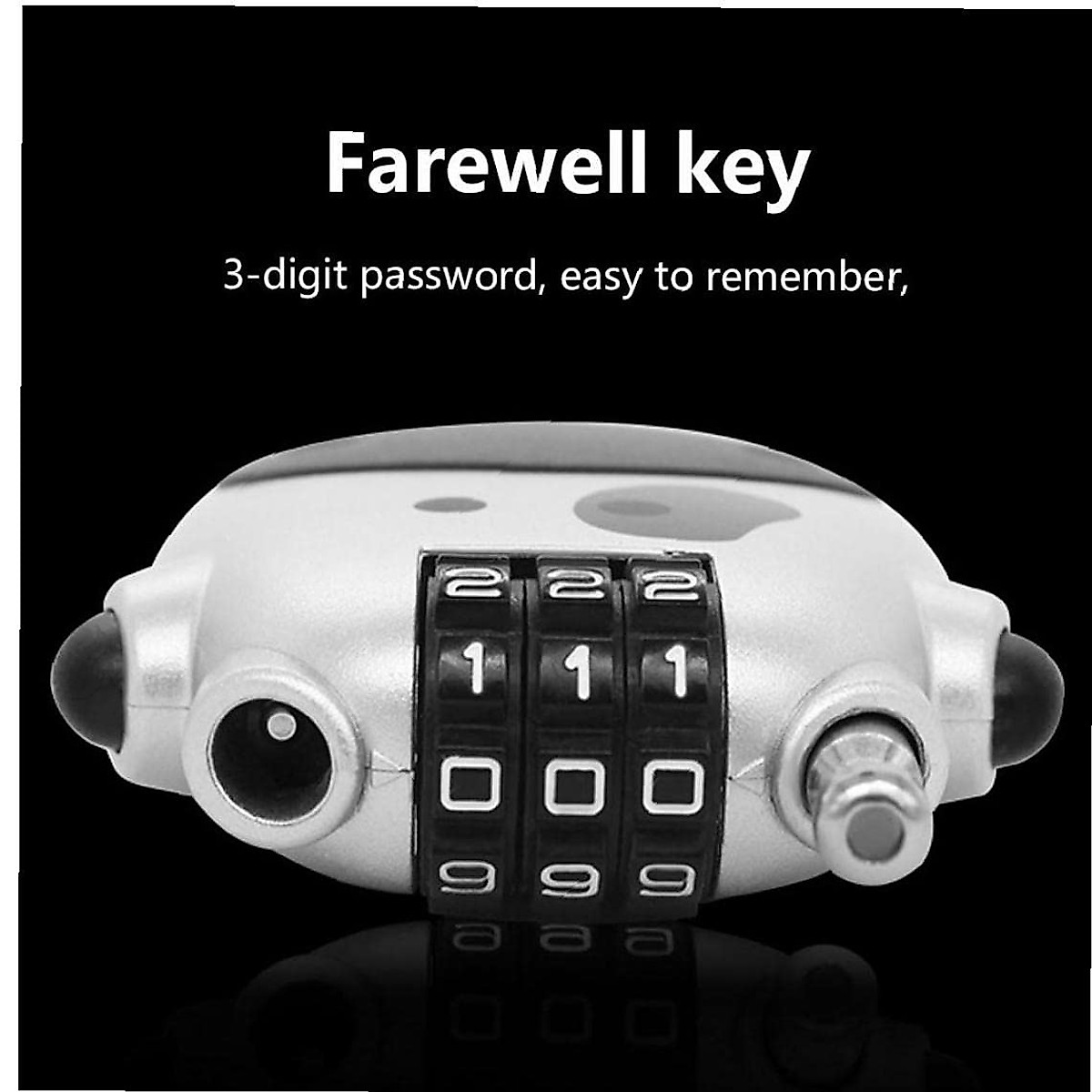 Retractable Cable Lock Mini Lock Number Padlock Luggage Locks with Cable for Suitcases Bike Snowboard Stroller