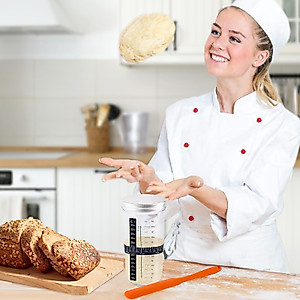 NEOBELLA Sourdough Starter Jar, Sourdough Starter Kit With Thermometer, Scraper, Cloth Cover And Metal Lid, 24 Oz Wide Mouth Sour Dough Starter Container Use For Sourdough Bread Baking Supplies