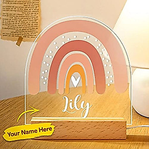 VEELU LED Baby Night Light Personalized Rainbow Name Lamp Christening Gift for Boy and Girl Birth Gift for Girl