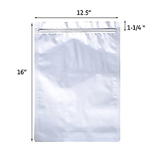 AwePackage Mylar Aluminum Foil Zipper Bag for Long Term food storage and collectibles - vacuum seal (10, 1.5 Gallon(12x16"))