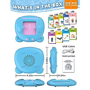 510 Sight Words Talking Flash Cards for Toddlers 2-4 Years, Pocket Speech for 2 Year Olds, Kids English Learning Flashcards Educational Toys, Speech Therapy Toys for Toddlers 1-3