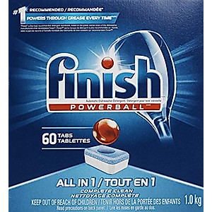 Finish All-in-One Dishwasher Detergent Powerball Tablets, Fresh Scent 54 Count