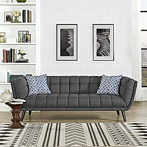 Modway Bestow Upholstered Fabric Button-Tufted Sofa In Gray