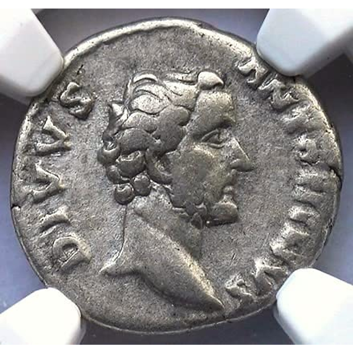IT 138-161 AD Ancient Imperial Rome, Emperor Antoninus Pius Antique Roman Silver Coin Denarius Choice Fine NGC
