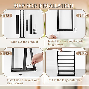 Menkxi 6 Tier Metal Ribbon Holder Organizer Rack Ribbon Rack Display Shelf Spool Holder Storage Organizer for Sewing Craft Mesh Thread Tape Wreath Crochet Roll Cake Flower Store Wrapping Gift, Black