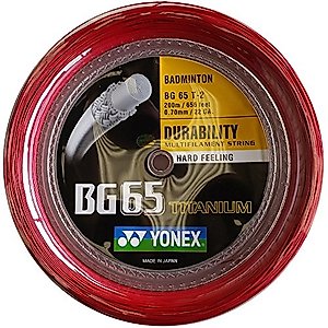YONEX BG-65 Ti Red Badminton Coil (200 MTS) (BG65TI-2)