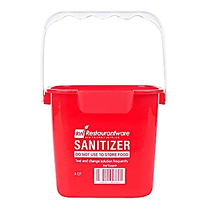 Restaurantware Clean 3 Quart Cleaning Bucket, 1 Detergent Square Bucket - With Measurements, Built-In Spout & Handle, Red Plastic Utility Bucket, For Home Or Commercial Use