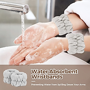 6PCS Face Wash Headbands Wristbands Set, Spa Headband for Washing Face with Wristbands, Skincare Accesorries for for Girls Teens Women Washing Face Makeup