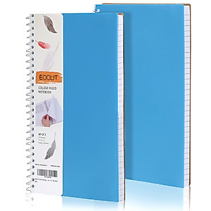 EOOUT 2 Pack Spiral Notebook, 6 x 9.5 Inches, Plastic Cover Lined Spiral Notebooks 50 Sheets, College Ruled Spiral Journal for Work School and Gifts