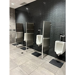 Hygomat Disposable Urinal Mats, Time Monitor, Non-Slip Adhesive, Case of 6, Charcoal, Made in The USA