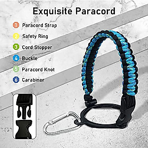 XccMe Insulated Water Bottle,22 oz Water Bottles,2Pack Stainless Steel Water Bottles,Double Wall Metal Water Bottle with Straw,Silicone Boot and Paracord Handle,Sports Water Bottle(WaveSunset)