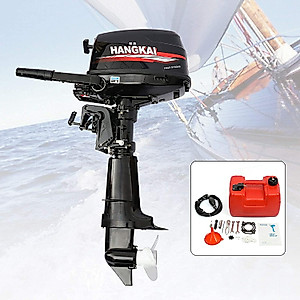 TFCFL 4-Stroke Boat Motor Heavy Duty 6.5HP Outboard Motor Boat Engine with Air Cooling System,Inflatable Fishing Boat Engine Short Shaft 123CC,5000-6000r/min