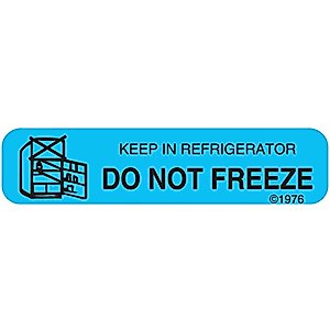 PHARMEX 1-15G Permanent Paper Label, Dont Freeze Keep", 1 9/16" x 3/8", Blue (500 per Roll, 2 Rolls per Box)