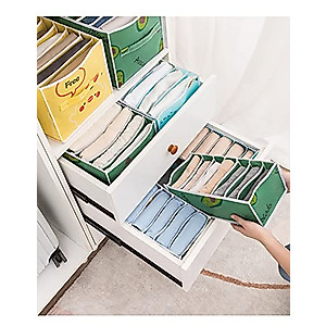 2PCS Washable Wardrobe Clothes Organizer, 7/9 Grids Foldable Visible Closet Organizer Clothes Drawer Mesh Separation Box for T-shirts, Leggings, Skirts (9 Grids Large Size Avocado)