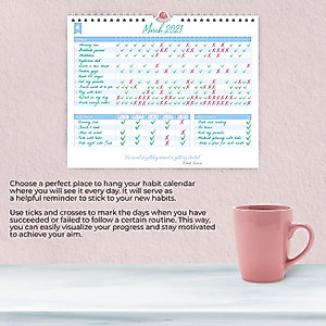 Clever Fox Habit Tracker Calendar – Inspirational Goal Tracker and Habit Calendar for Atomic Habits – Colorful Habit & Goal Planner Journal to Boost Productivity – 24 Months, 10″ x 8″ (Black)