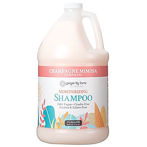 Ginger Lily Farms Botanicals Moisturizing Shampoo for All Hair Types, Champagne Mimosa, 100% Vegan & Cruelty-Free, Citrus Blend Scent, 1 Gallon (128 fl oz) Refill