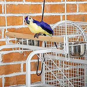 PawHut 55" Large Parrot Cage with Toy Hooks Above Top Bird Perch, Tray, Food Cups, Rolling Stand, Bird Cage for Cockatiels, Parakeets, Lovebirds