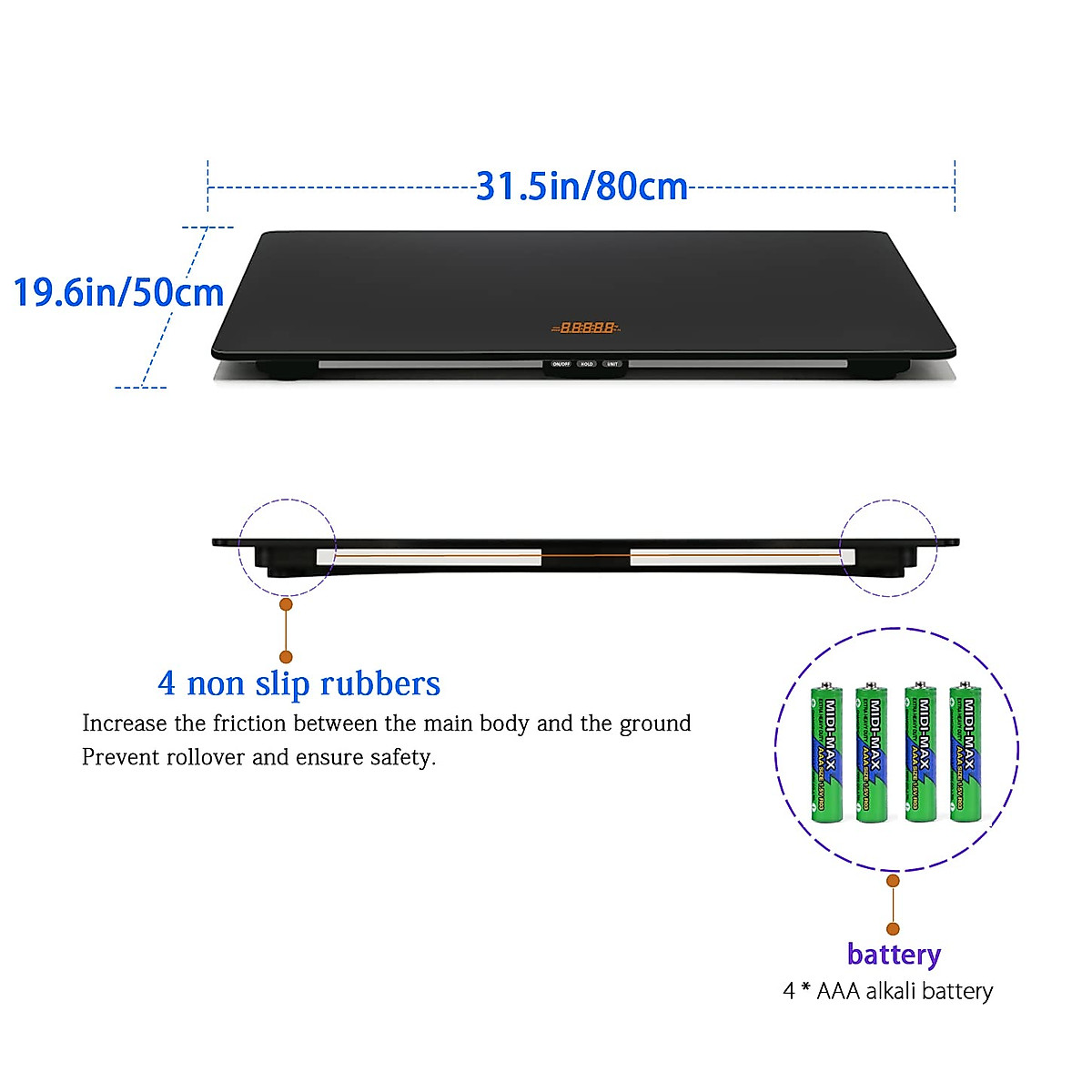 Large Breed Dog Weight Scale, Max Capacity 220 lbs, Surface, Easy Read LCD, Tempered Glass Platform, Includes Comfort Cushion, Ideal for Families and Veterinary Offices, XL(31.5inches)