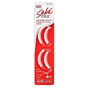 Seki Edge Eyelash Curler Replacement Pads (SS-601R) Pack of 4 Silicone Eyelash Curler Refill Pads - Maintain Curling Action - Made In Japan