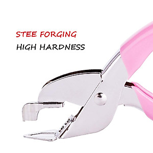 Staple Remover Steel Jaw and Head Stapler Puller Tweezers Style Tool with Non-Slip Handle for Office School Home Blue & Pink