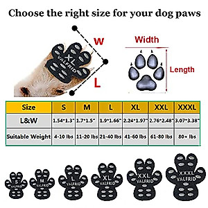 VALFRID Dog Paw Protector Anti-Slip Grips to Keeps Dogs from Slipping On Hardwood Floors,Disposable Self Adhesive Resistant Dog Shoes Booties Socks Replacemen XXL 24 Pieces