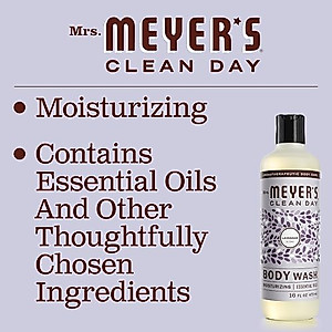 MRS. MEYER'S CLEAN DAY Moisturizing Body Wash for Women and Men, Biodegradable Shower Gel Formula Made with Essential Oils, Lavender, 16 oz