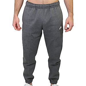 Nike Men's Club Open-Hemmed Pants Charcoal | White XL