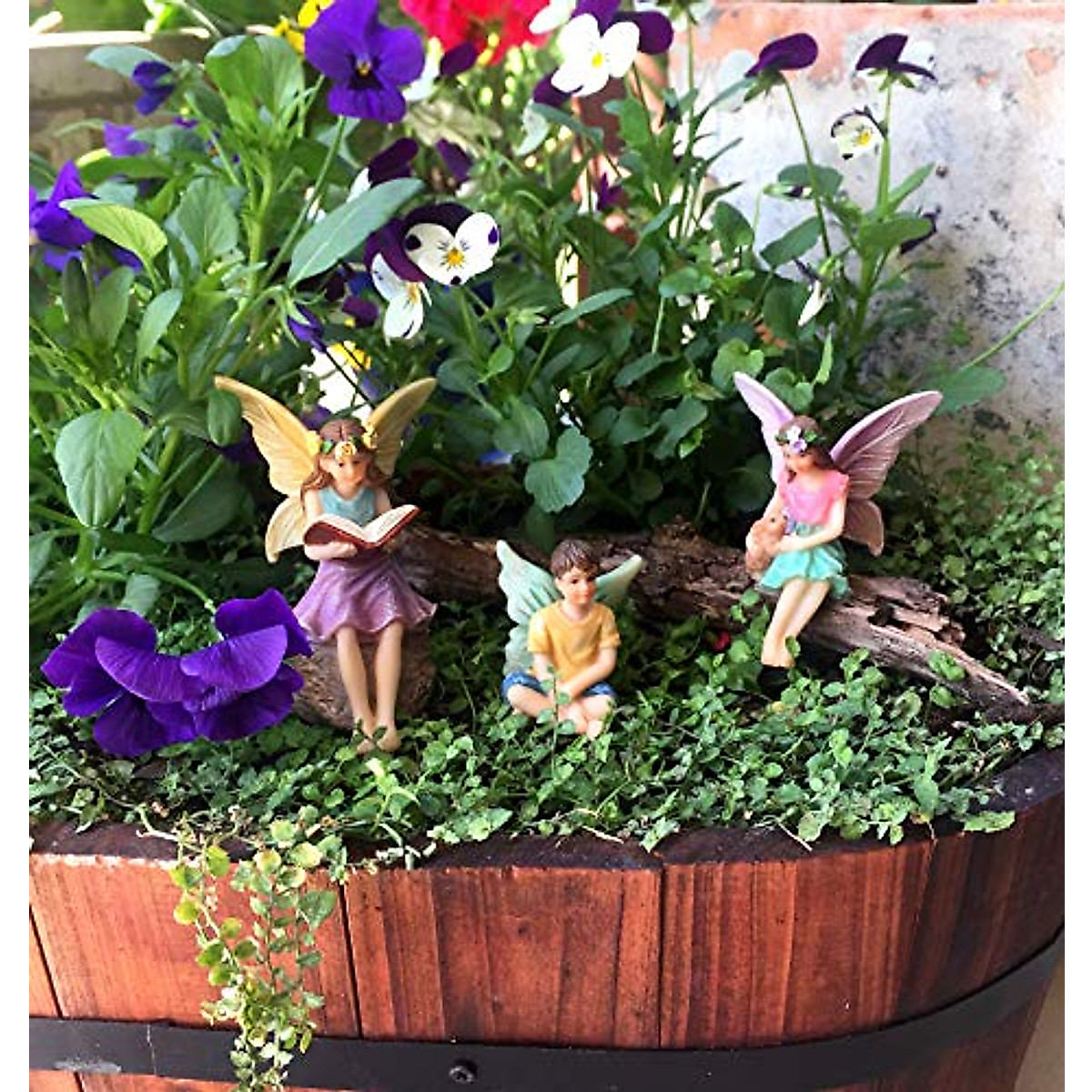 PRETMANNS Fairies for Garden - Fairy Garden Accessories with Garden Fairy Figurines, Fairy Garden Kit with Girl & Boy Fairies for a Fairy Garden - 3 Piece Fairy Set