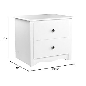 Night Stand 2 Drawer - Monterey (White) (23 1/4"W x 21 3/4"H x 16"D)