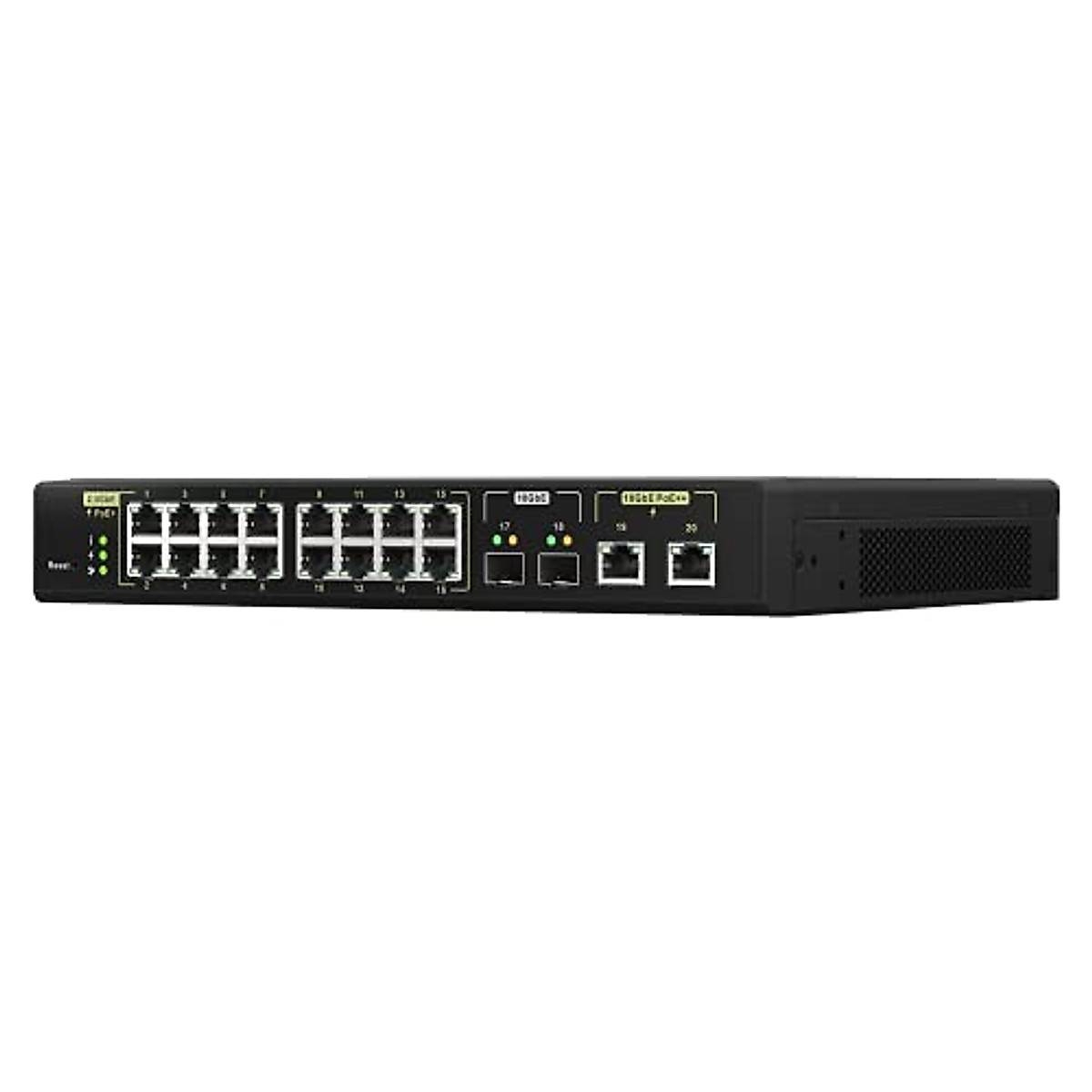 QNAP 20-Port 10GbE PoE++ and 2.5GbE PoE+ Managed Network Switch (QSW-M2116P-2T2S-US). Layer 2, Web Management