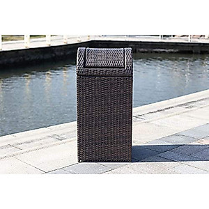 Safavieh PAT2511A Collection Bishop Outdoor Brown Wicker 18 Gallon Trash Bin