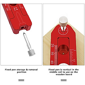 CDIYTOOL Wood Scriber Tool,Woodworking Compass Scriber Aluminum Alloy Adjustable Arc Drawing Ruler Drawing Circle Ruler Marking Gauge Metric and Inch Dual-Scale Fixed-Point Marking Carpenter Tools