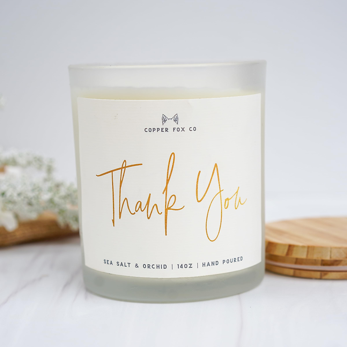 Thank you Candle for Women | Boss Small Thank You Gift Idea | Natural Soy Candle 14 oz Floral Scented Candle | Thank You Gifts for Host Men Coworkers Friend Hostess Teacher Appreciation Gifts Nurse