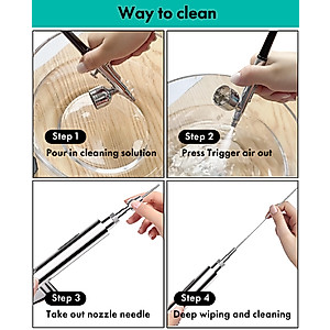 Gocheer Airbrush Kit with Air Compressor, 48 PSI High Pressure Air Brush Non-Clogging with 0.2/0.3/0.5mm Nozzle/Cleaning Sets, Ideal for Painting, Modeling, Cake Decor, Pastry, Makeup, Nail Art Black.