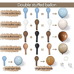 Brown And Blue Balloon Garland Kit Blue Nude Coffee Brown Apricot Double Stuffed Latex Balloons For Teddy Bear Baby Shower Jungle Safari Theme Party Gender Reveal Birthday Party Decorations