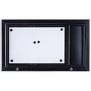 Weather Resistant, Magnetic Surface, Bulletin Board with Swing-Open Locking Door, Wall Mounted, Matte Black Finish Aluminum Frame, with Header, for Indoor Or Outdoor Use