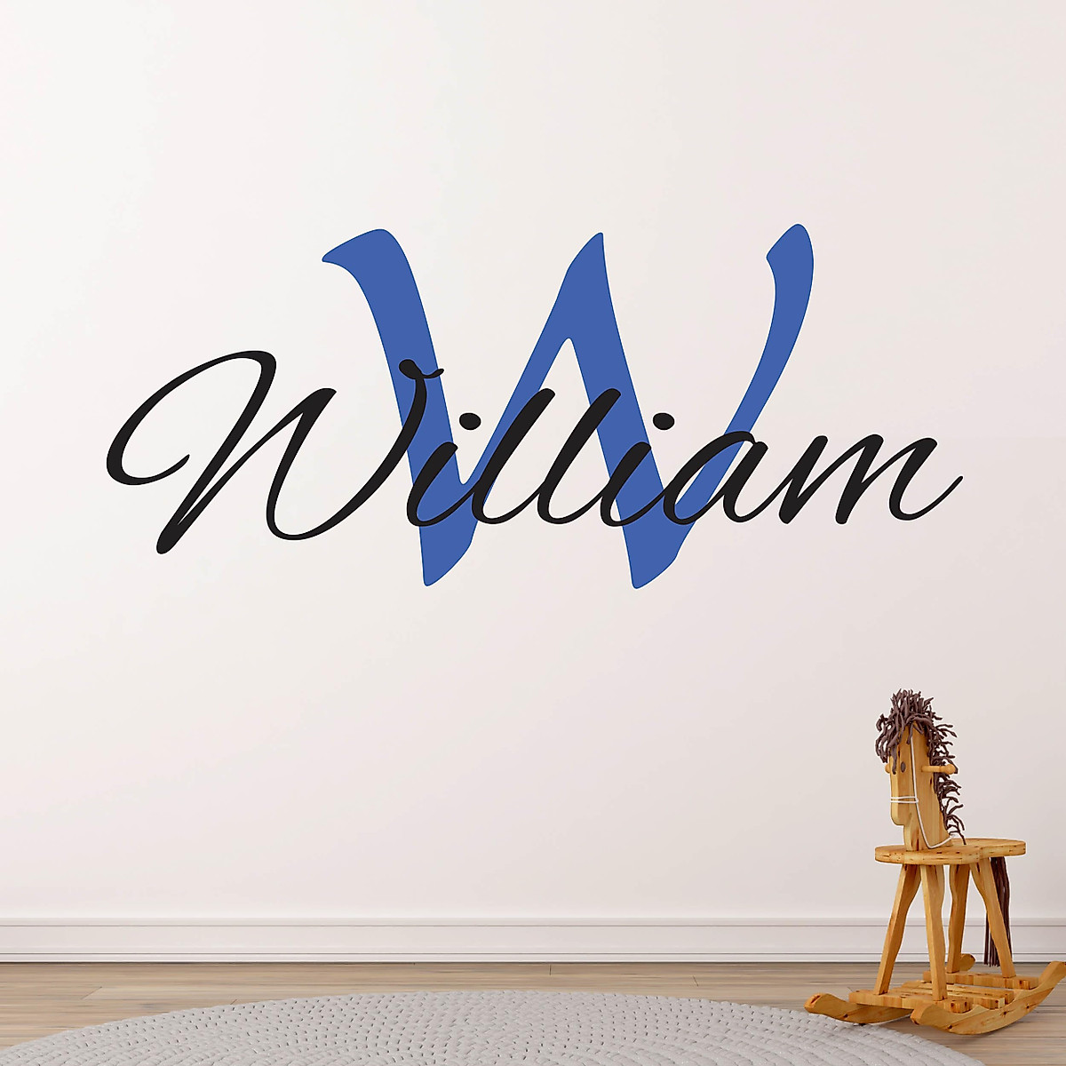 Multiple Font Custom Name & Initial Nursery Wall Decal - Mural Wall Decal Sticker for Home Children's Bedroom - Car & Laptop
