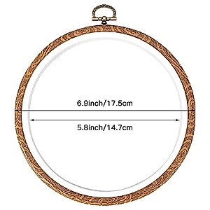 Pllieay 3 Pieces 6.9inch Embroidery Hoops Imitated Wood Embroidery Circle Round Display Frame Ring Cross Stitch Hoops for Art Craft Sewing and Hanging