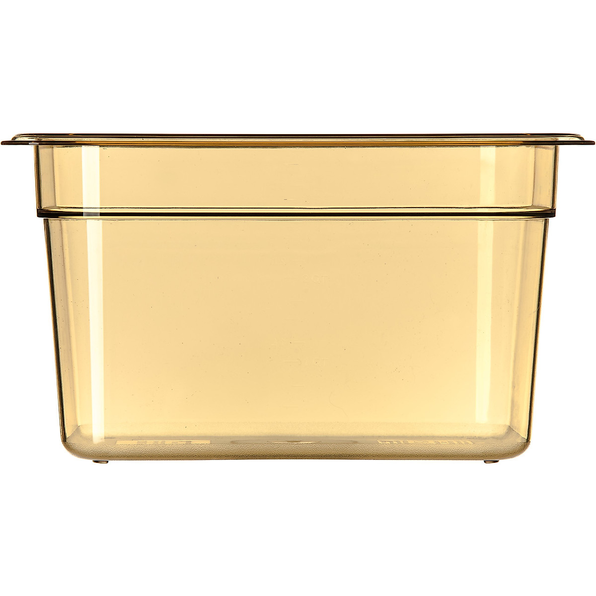 Carlisle FoodService Products Storplus High Heat Food Pan Steam Table Pan, Chafing Pan with Spoonable Corners for Catering, Buffets, Restaurants, High Heat Plastic, 1/4 Size 6 Inches Deep, Amber