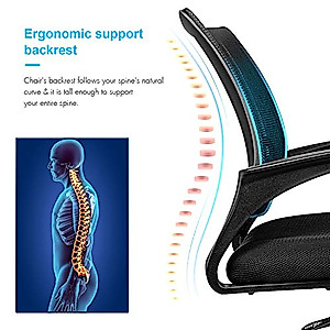 YSSOA Home Office Desk Chairs, Adjustable Height, Black