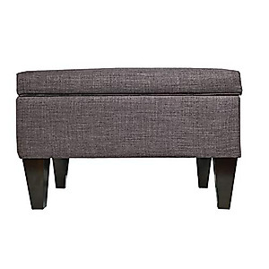 MJL Furniture Designs Brooklyn Collection Large Upholstered Living Room Lift Top Storage Ottoman, HJM100 Series, Gray-Red Tint