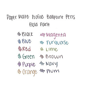 Paper Mate Profile RT Retractable Ballpoint Pen, Bold Point, 1.4mm, Black Ink, 2 Packs of 3 Pens