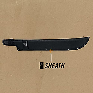 Gerber Gear Gator Machete - 25" Dual-Purpose Gardening Machete Knife for Chopping and Sawing - Includes Protective Sheath - Black, Recyclable Packaging