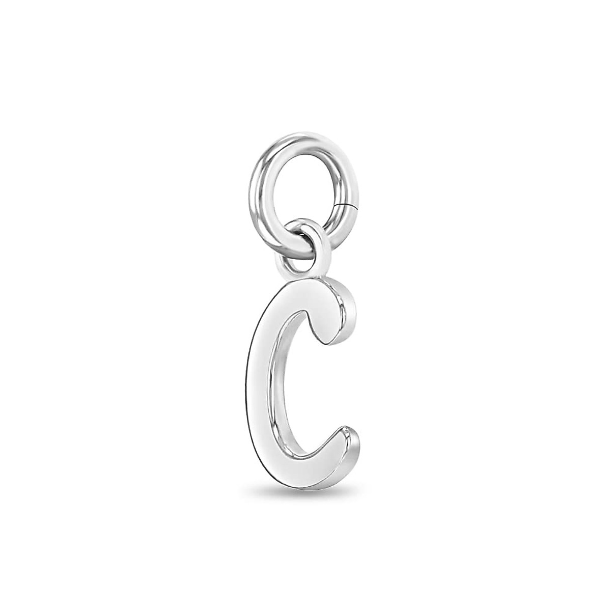 925 Sterling Silver Initial Letter "c" Name Charms For Girls and Teens Bracelets - Cute Letter Charms For Young Girls Everyday Charm Bracelets - Small Charm for Little Girl With Letter C Initial