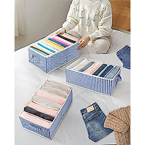 MULISOFT Drawer Organizers for Clothing, 2 Pack Underwear Drawer Organizer Clothes, 10 Grids Clothes Organizer for Folded Clothes,Wardrobe Clothes Organizer for Jeans,Pant,Sweaters,T-Shirt,Underwear