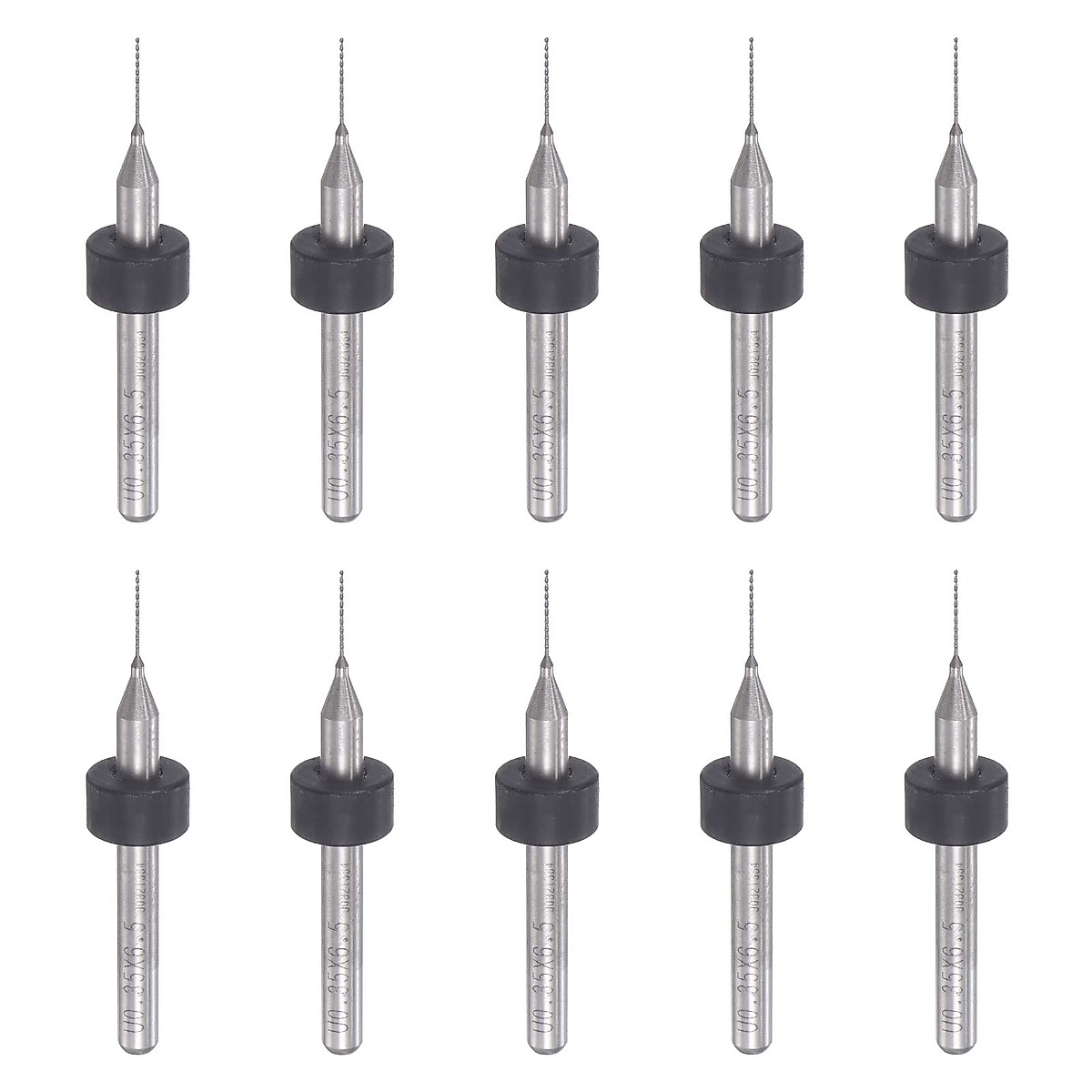 uxcell Micro PCB Drill Bit Set, 1/8" Shank 0.35mm Solid Tungsten Carbide CNC Engraving Print Circuit Board Drill Bits Rotary Tool 10pcs